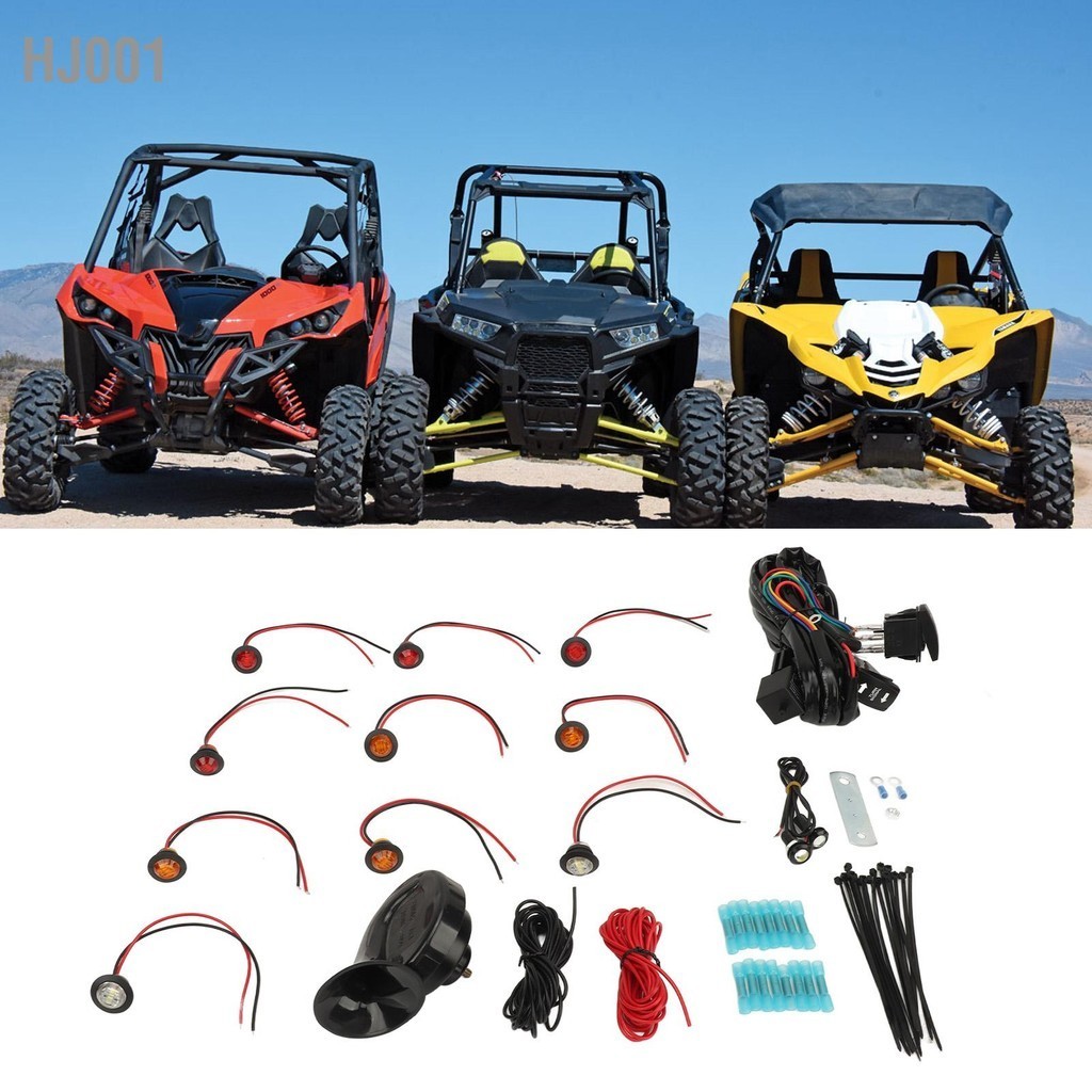 HJ001 DC12V เลี้ยวฮอร์นสัญญาณชุด Universal Fit Street Legal Rocker ...