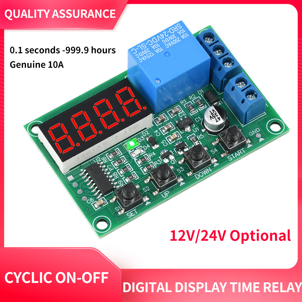Dc12v/24v 10A Infinite Cycle On/Off Digital Display Time Relay Module 0.36 นิ้ว 4 หลักจอแสดงผลสี ...