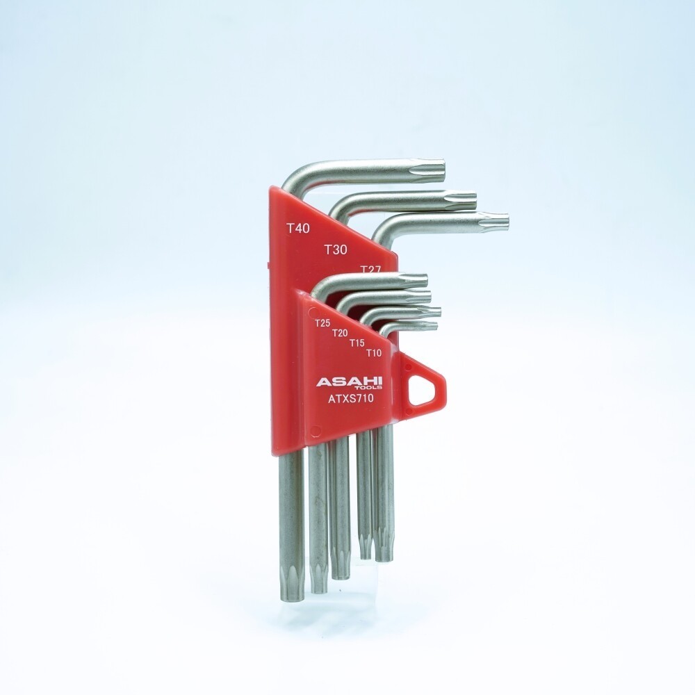 ASAHI ATXS 0710 ชุดประแจ ตัวแอล หัวทอร์ค หัวดาว 6 แฉก มีรู 7 ตัวชุด ขนาด T10-T40 MADE IN JAPAN ...