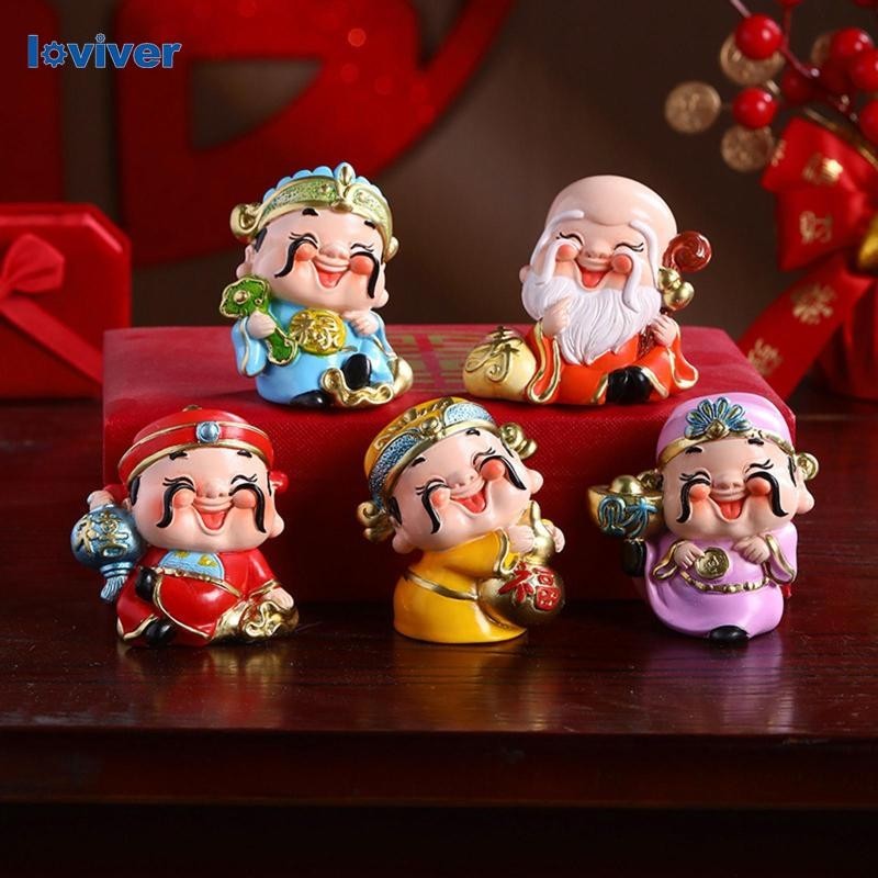 [Loviver] ฟิกเกอร์ Joyful Fortune Gods สําหรับตกแต่งปาร์ตี้ปีใหม่ 5 ...