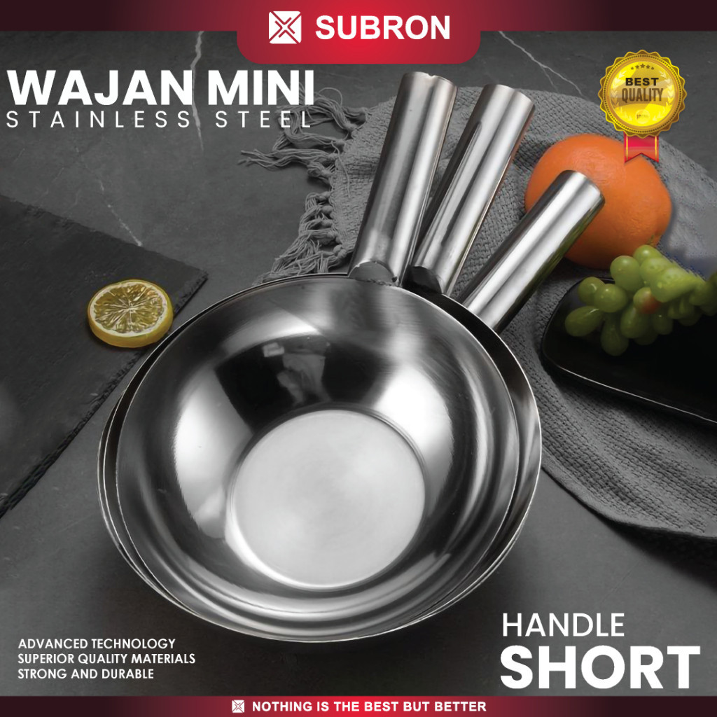 SUBRON กระทะมินิหนาด้ามสั้นกระทะฟู้ดเกรดกระทะสแตนเลส | Shopee Thailand