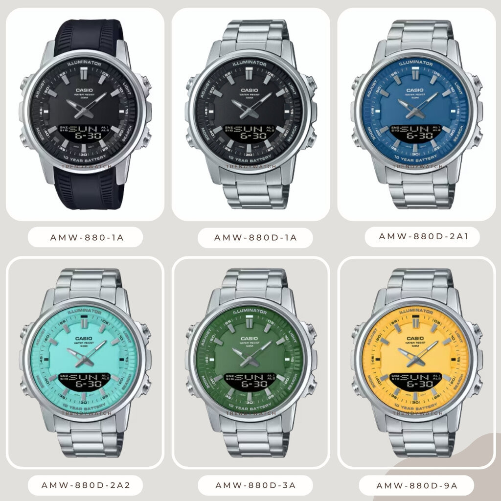 CASIO นาฬิกาข้อมือผู้ชาย รุ่น AMW-880,AMW-880D,AMW-880-1A,AMW-880D-1A ...