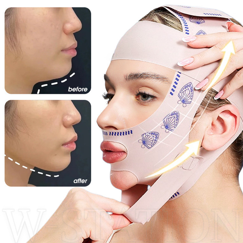 Double-deck Face Slimming Bandage - Anti Wrinkle V Line Face Shaper - Double Chin Cheek Lift Up ...