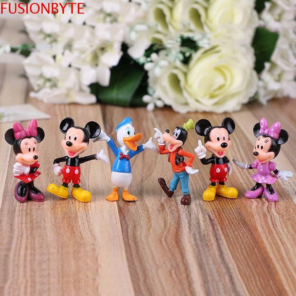 Fusionbyte Mickey Mouse PVC 6 ชิ้น/เซ็ตเค้กตกแต่งอะนิเมะตุ๊กตาตัวเลขตุ๊กตาของเล่นสะสม | Shopee ...