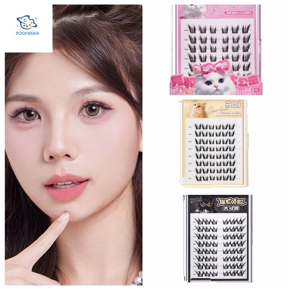 Rookiedd4 Self-กาวLash Clusters,ขยายแต่งหน้าขนตาปลอม,Fairy DIY Reusableแต่ละกาวฟรีขนตาปลอม ...