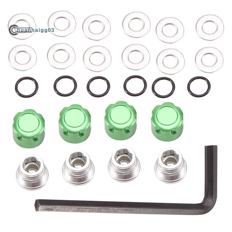 (chuanhaigg03) 4pcs อลูมิเนียม M4 Center Lock Nut โลหะล้อ Caps ถั่ว ...