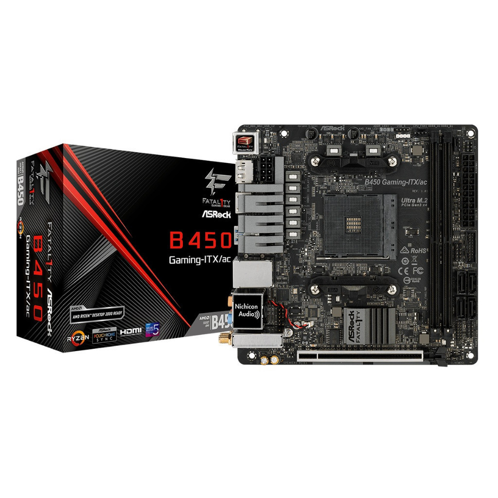 ASRock Fatal1ty B450 Gaming-ITX/ac ITX AMD AM4 Motherboard | Shopee ...