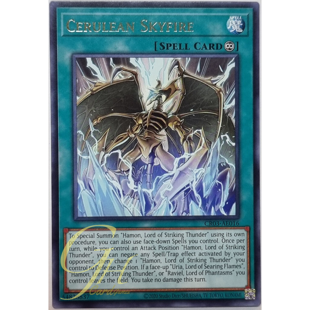 Yugioh [CR03-AE016] Cerulean Skyfire (Rare) | Shopee Thailand