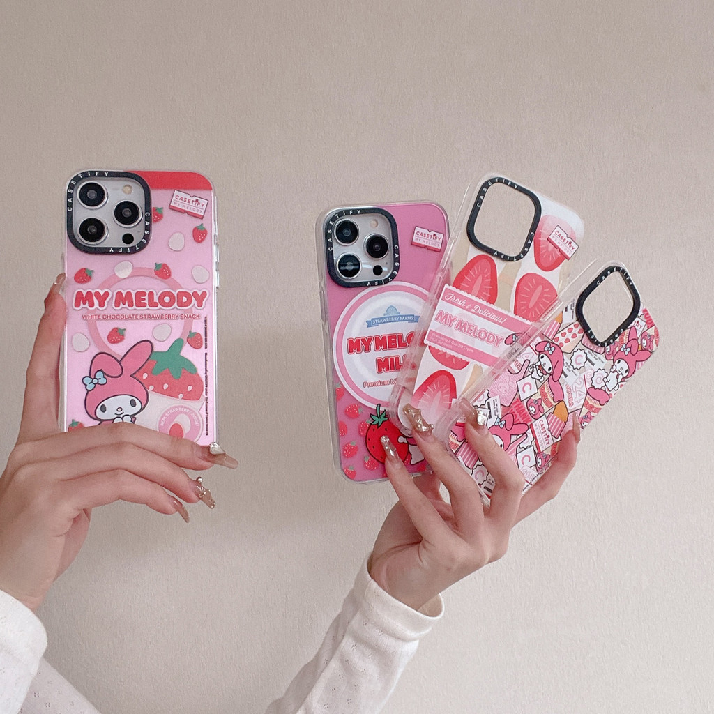 【My Melody】castify เคสโทรศัพท์มือถือแบบใส แม่เหล็ก สวยงาม มีลายด้านข้าง สําหรับ iPhone 13 14 15 ...