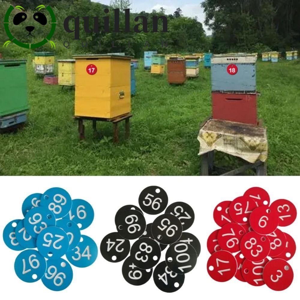 Quillan Beehive Tags, พลาสติก 3.5 ซม.ตัวเลขลําดับป้าย, ปศุสัตว์จํานวน ...