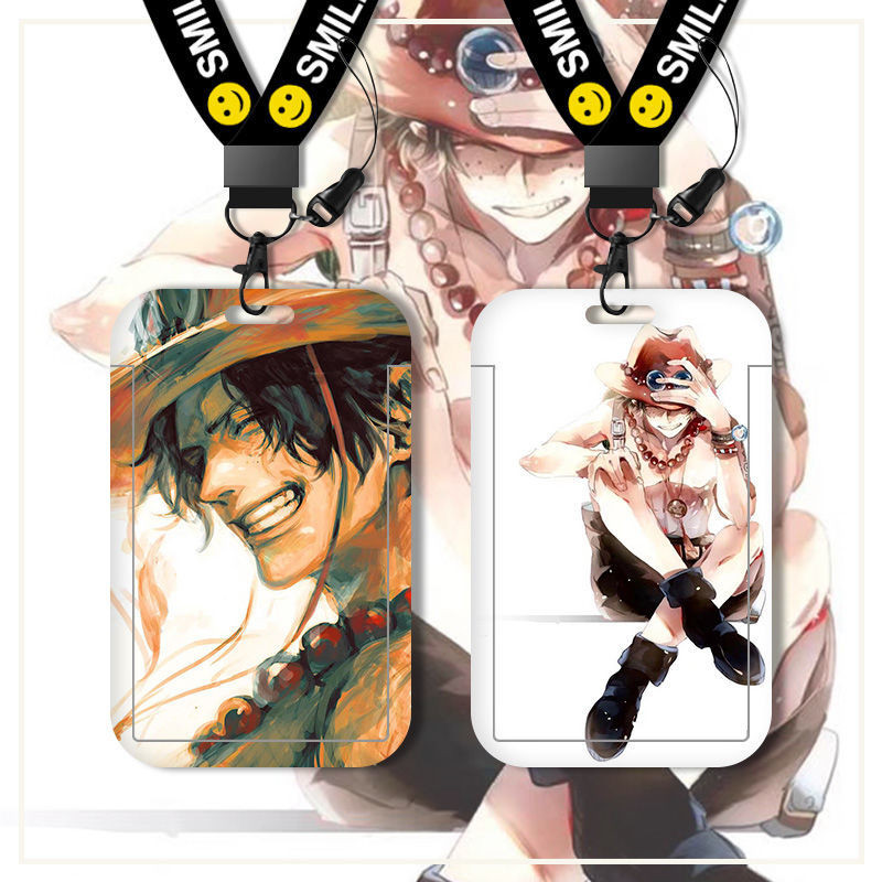 One Piece Luffy Ace DIY Student School ID Card Holder Personal ID Card ...