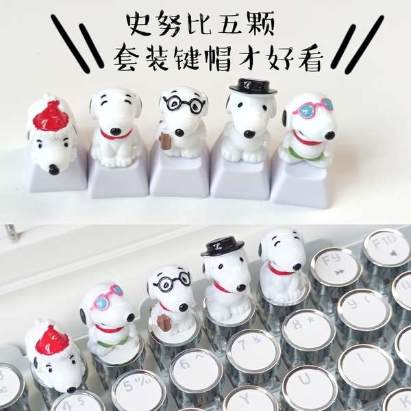คีย์แคป keycap Handmade Snoopy Steampunk Round Square Mechanical ...