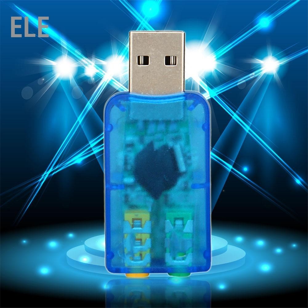 ELE USB 2.0 เสมือนไมโครโฟนภายนอกลำโพง 3D 5.1 ช่องเสียงอะแดปเตอร์ ...