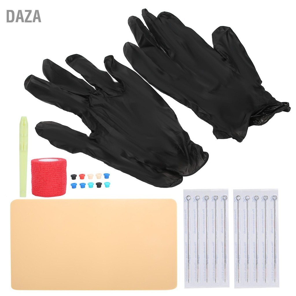 DAZA 7RL Manual Tattoo ปากกา ชุดฝึกผิวเข็มสแตนเลส DIY เครื่องมือ สำหรับ ...