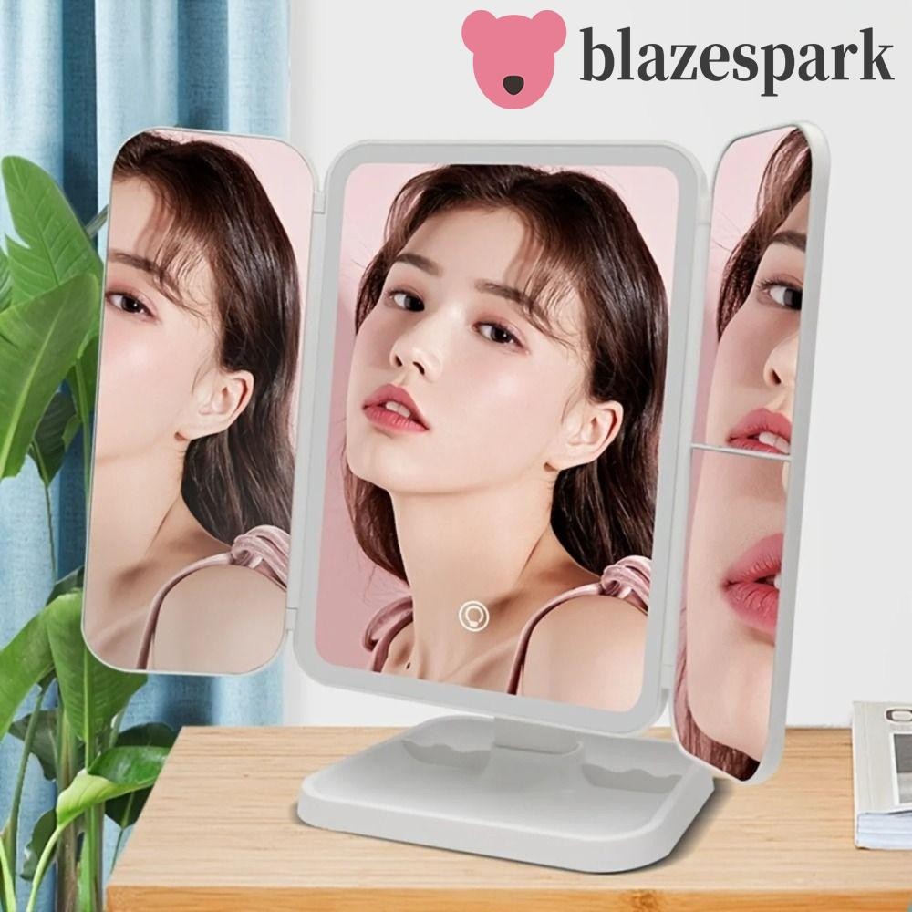 Blazespark กระจกเครื่องสําอาง การขยาย 3X/2X/1X 180° ปรับหมุนกระจกสมาร์ท,ไฟ นํา 3 แผงสวิทช์ ...