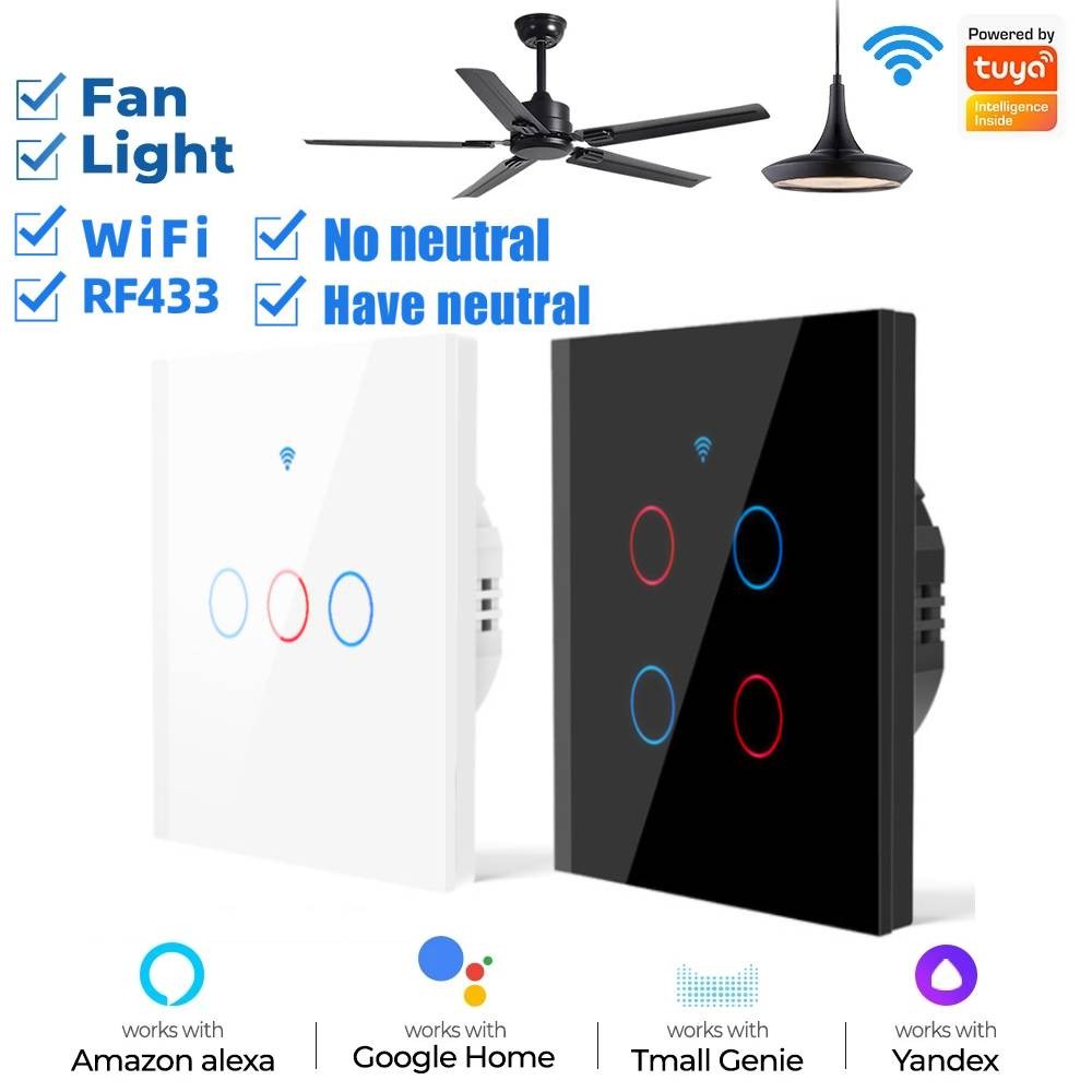 SMATRUL Smart Switch Tuya WiFi Smart Timer Switch No Neutral Wire Light ...
