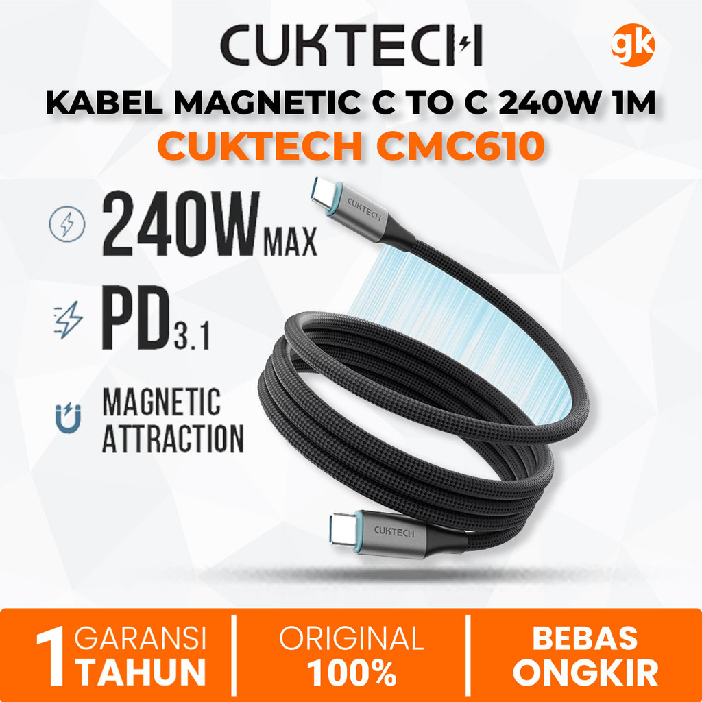 Kiip X Cuktech CMC610 สายเคเบิลข้อมูล 240W ซิลิโคนเหลวแม่เหล็กสายชาร์จเร็ว Type-C ถึง Type-C PD ...