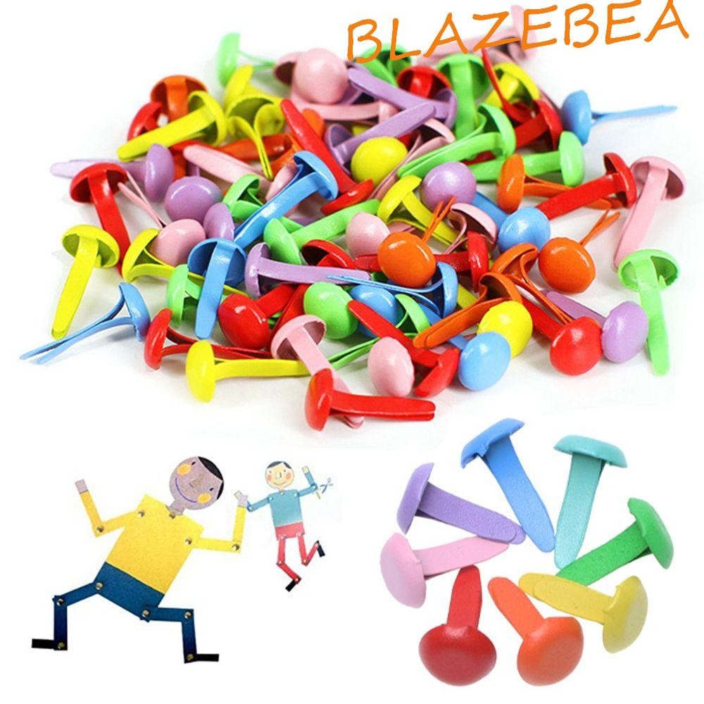 Blazebea กระดาษยึด DIY School Art โครงการ 100 ชิ้น Fasteners หัวกลม Scrapbooking อุปกรณ์ ...