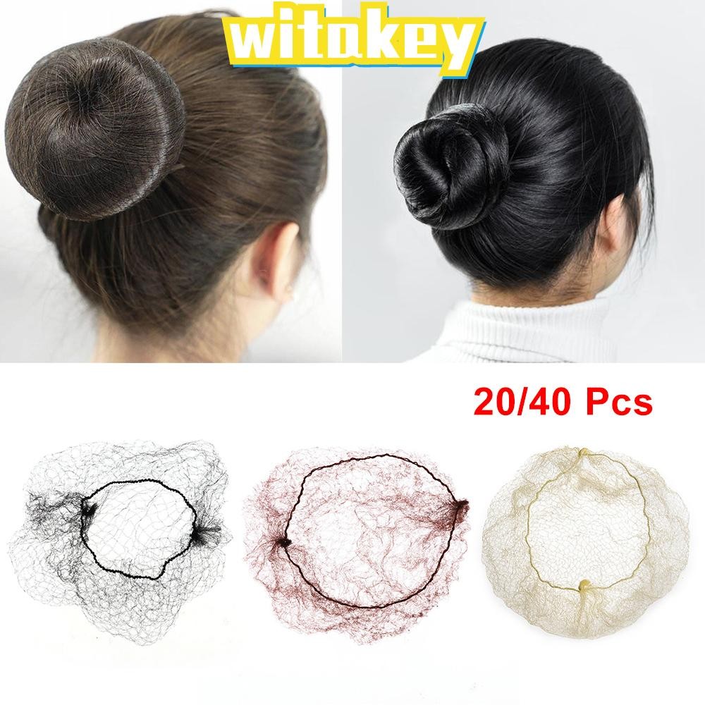 Witakey 20/40 ชิ้น Fine ตาข่ายวิกผม Elastic Edge จัดแต่งทรงผมเครื่องมือผู้หญิงแฟชั่น Bun Cover ...