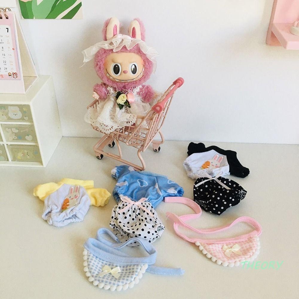 Theory Labubu ชุดบอดี้สูท ผ้าฝ้าย ขนาด 17 ซม. สําหรับตุ๊กตาเด็กผู้หญิง ...