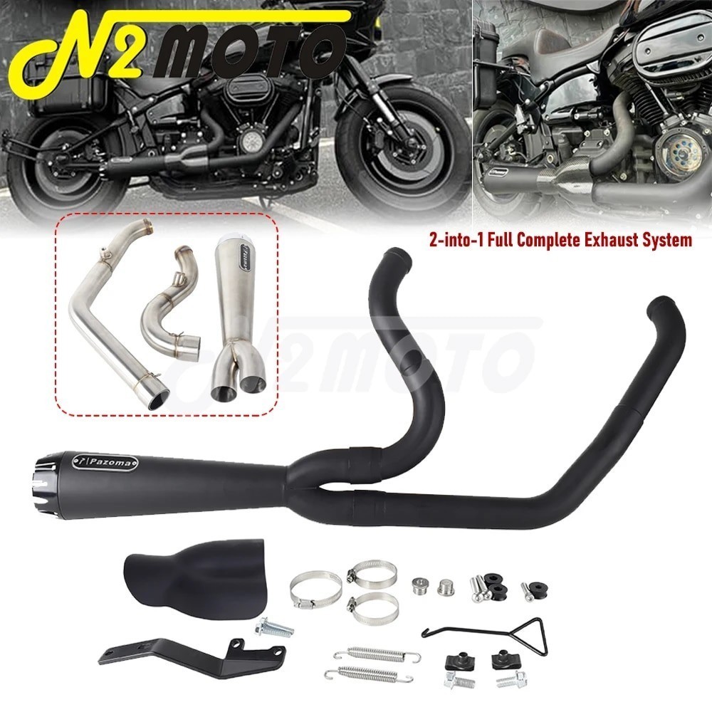 N2 2-into-1 Full Complete Exhaust System Swept-up Muffler Pipes For ...