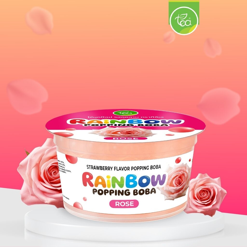 มุกป๊อป รสกุหลาบ ไข่มุกป๊อป เรนโบว์ป๊อปปิ้ง ท็อปปิ้ง เครื่องดื่ม ...