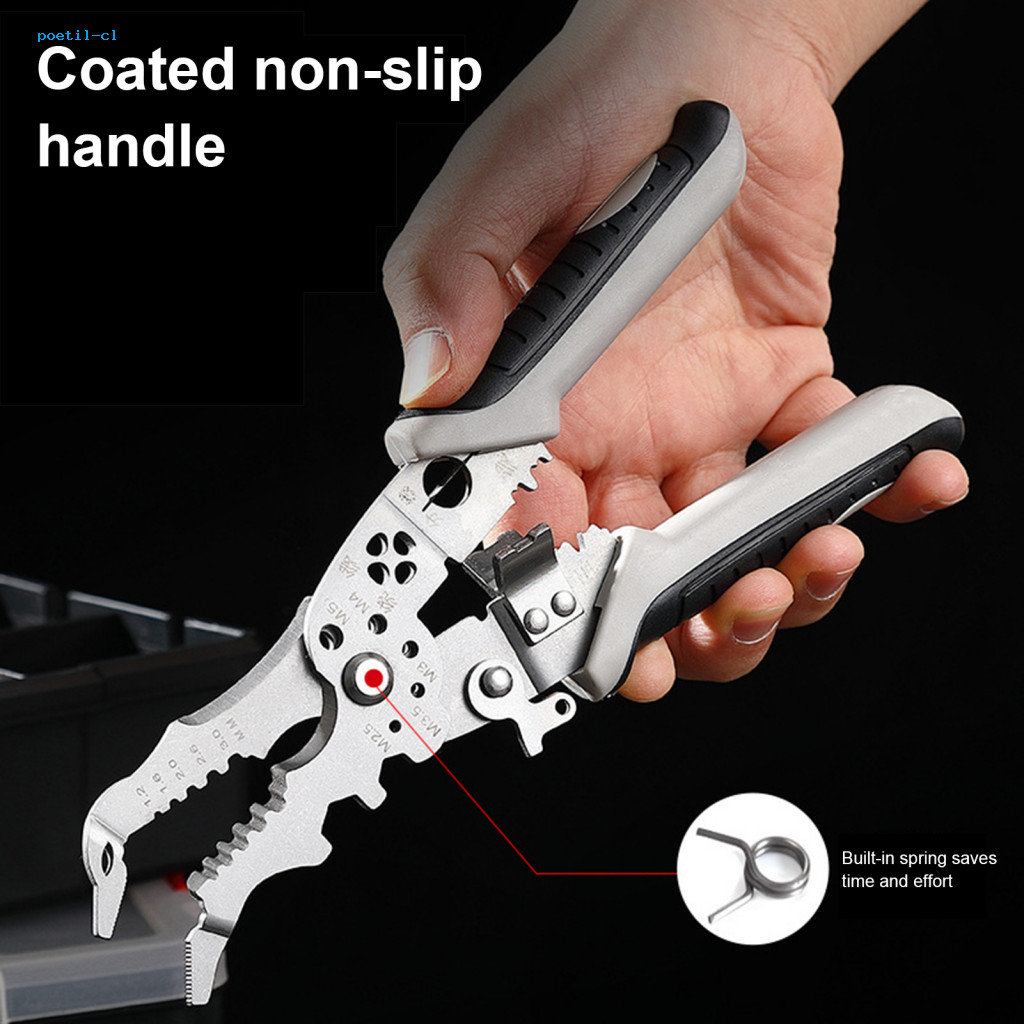Poetil Wire Stripper เครื่องมือมัลติฟังก์ชั่ Wire Stripper Professional Multi-function Wire ...
