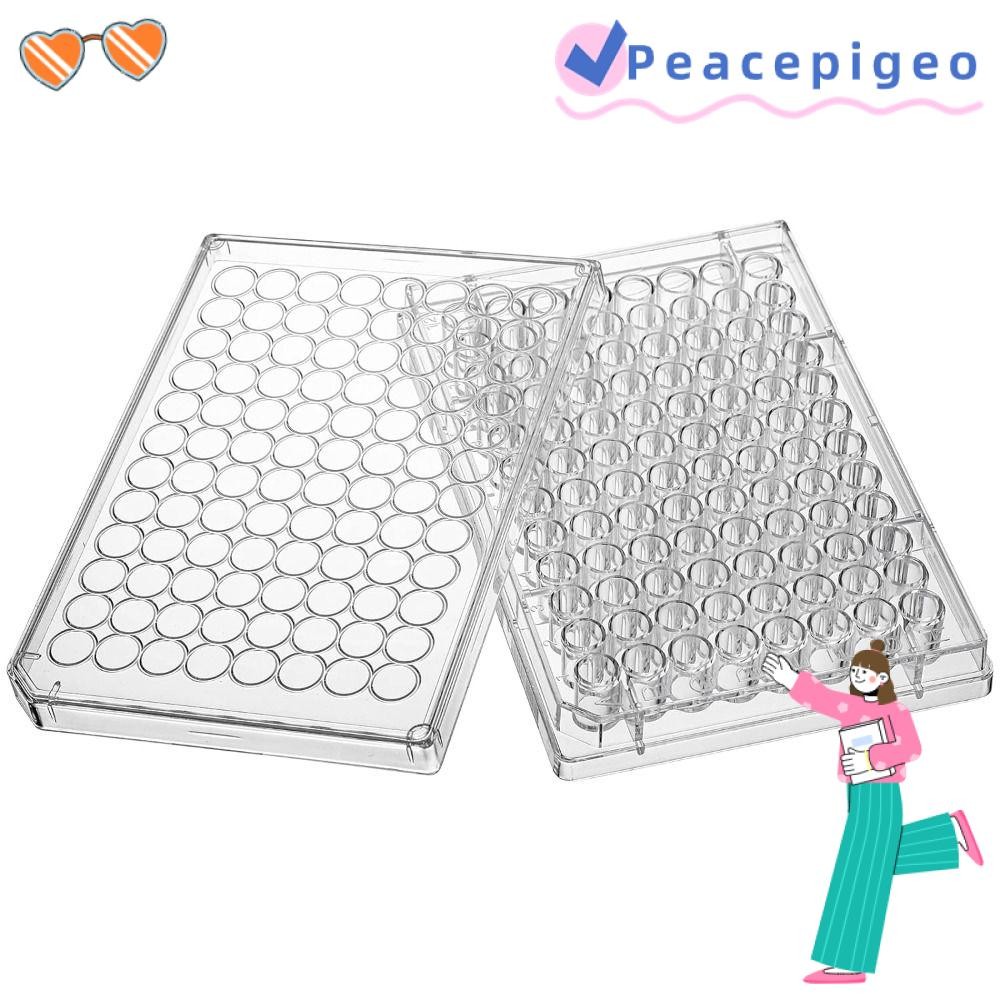 Peacepigeo 1/5 ชิ้นเครื่องมือการทดลอง, 96 Well แบนด้านล่างเนื้อเยื่อวัฒนธรรมแผ่น,พร้อมฝาปิด ...