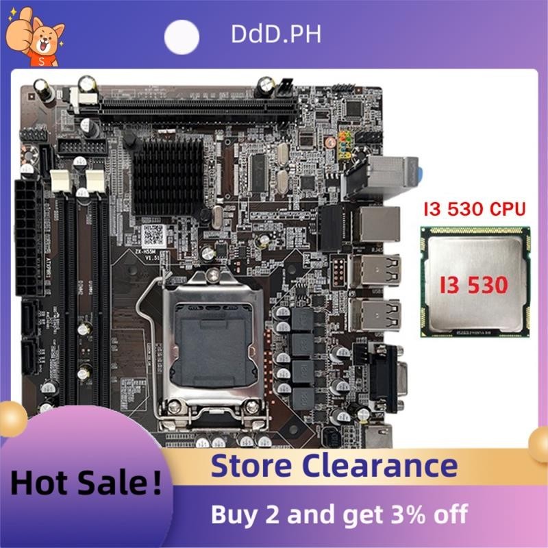 เมนบอร์ด H55 LGA1156 รองรับ I3 530 I5 760 Series CPU DDR3 พร้อมชุด ...