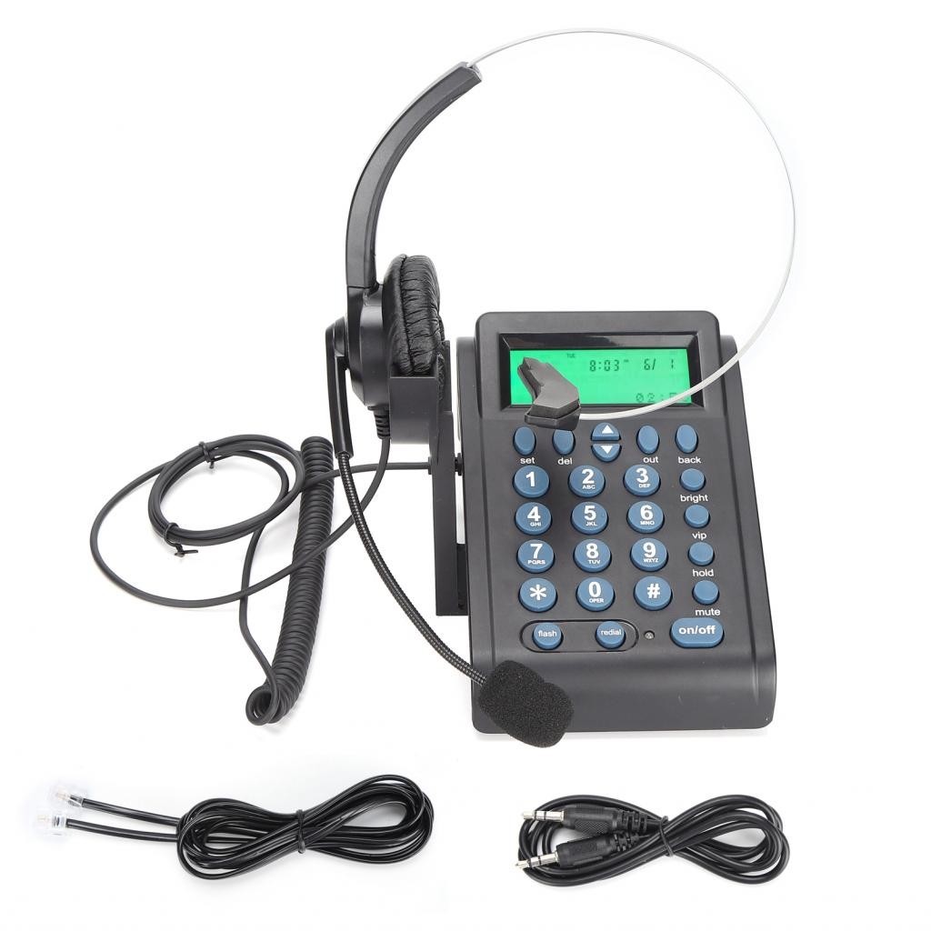 HT910 Call Center Wired Telephone with Headset Omnidirectional Set for ...