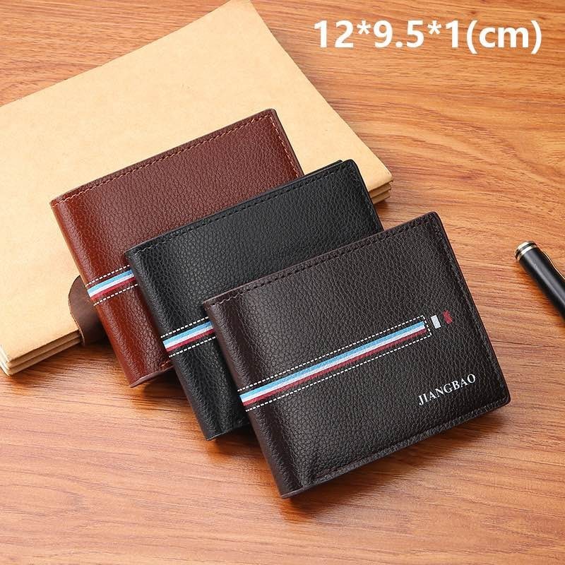 men wallet กระเป๋าสตางค์ผู้ชาย JIANGBAO ตกแต่งแถบสี ใส่บัตรได้4ช่อง ใส่ ...