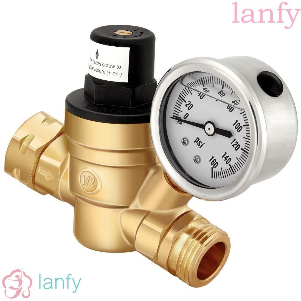 Lanfy ชุดลดแรงดันน้ํา วาล์วควบคุมแรงดันน้ํา DN20 G3/4 นิ้ว RV ทองเหลือง ปรับได้ พร้อมเกจ ...