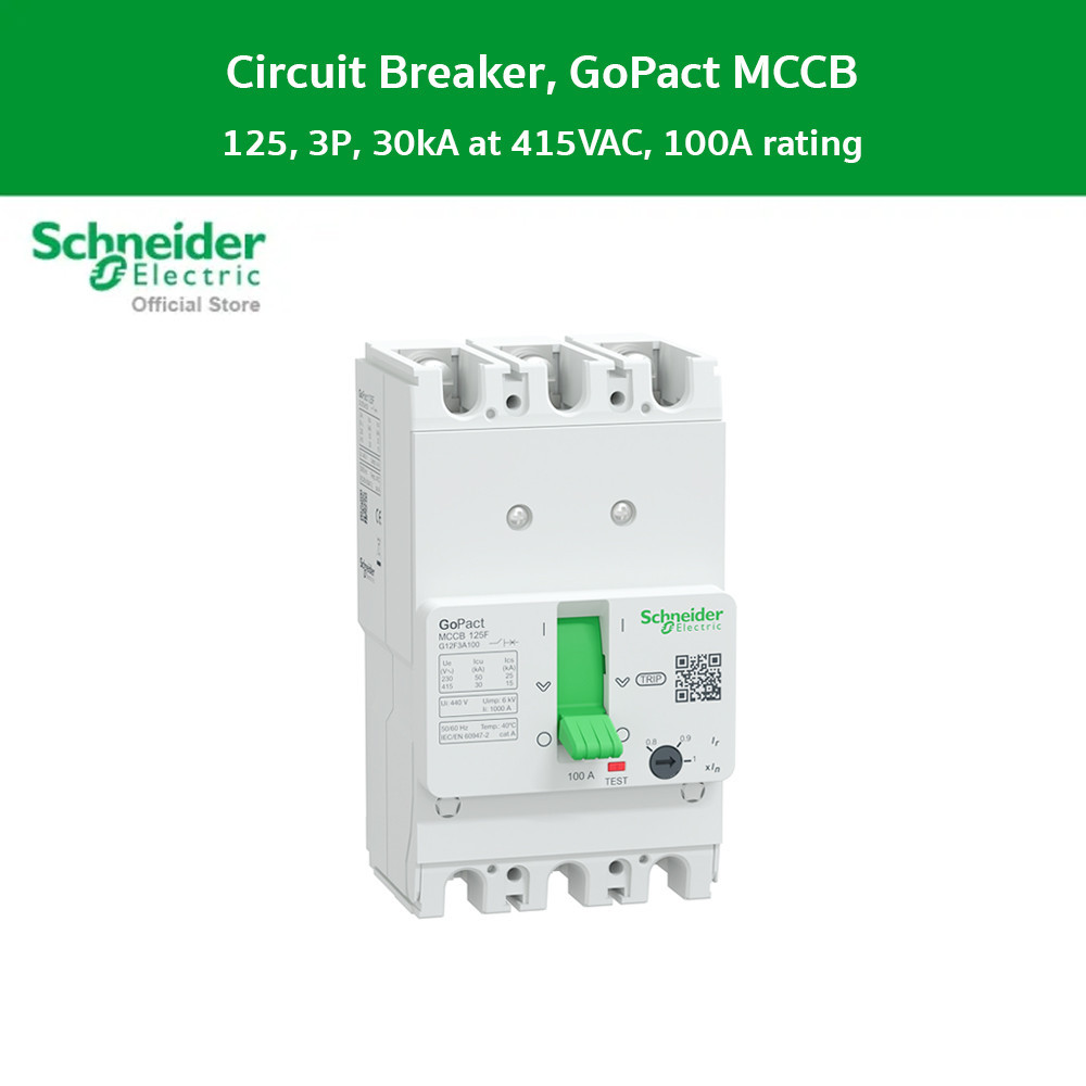 Schneider Electric Circuit breaker,GoPact MCCB 125,3 poles,30kA at ...