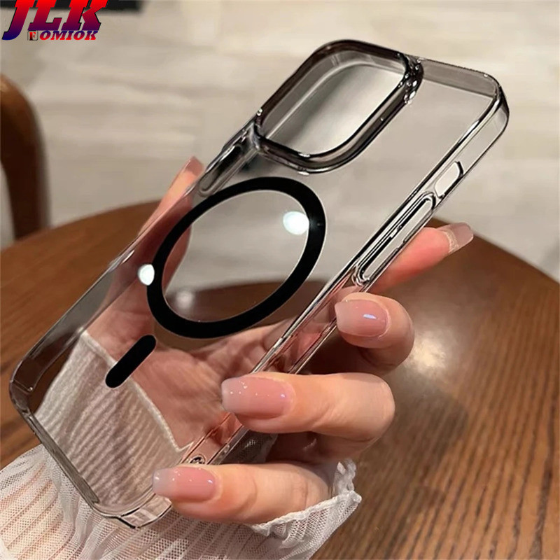 [JLK] HD Ultra-Thin Magnetic Transparent Case for iPhone 15 14 Plus 13 ...