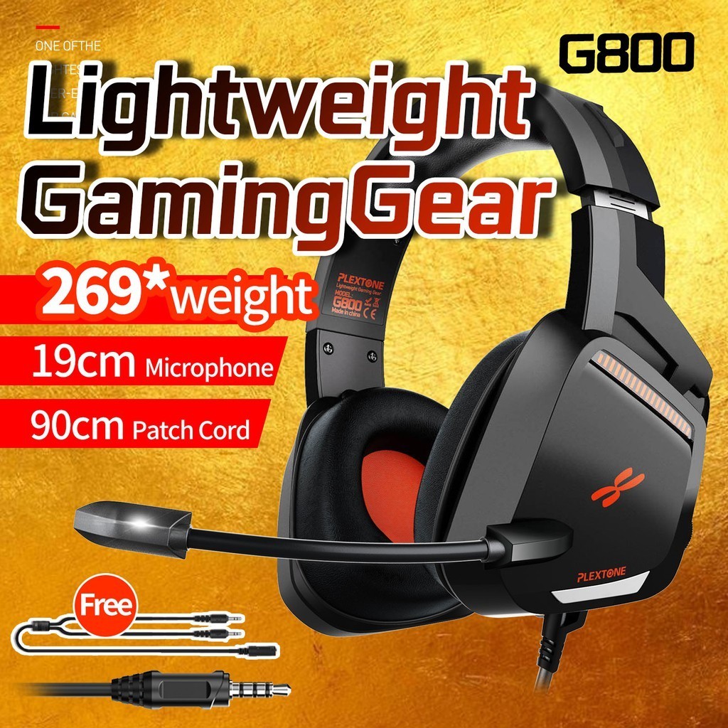Plextone G800 หูฟังเกมมิ่ง แบบครอบหัว สำหรับ โทรศัพท์/PC หูฟังเกม มี ...