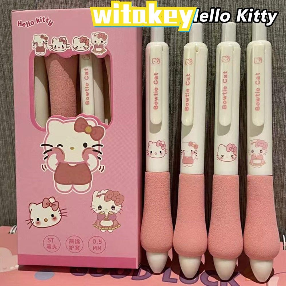 Witakey 4 ชิ้น Cinnamoroll การเขียนปากกาเป็นกลาง, กดประเภท 0.5 มม.ปากกาเจล Hello Kitty, แบบพกพา ...