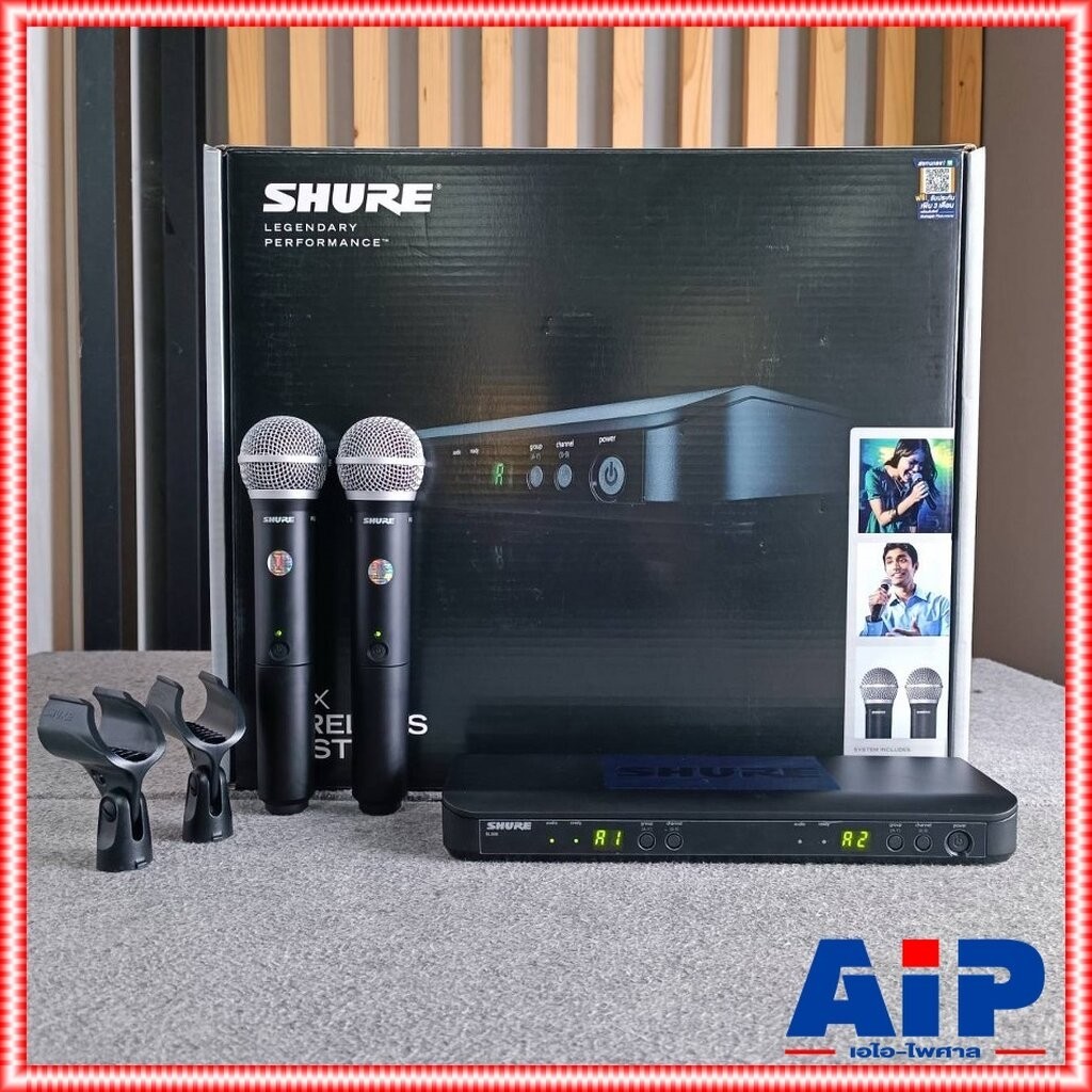 SHURE BLX288TH/PG58-M19 ไมค์ลอยคู่ ไมค์ไวเลส ไมโครโฟนไร้สายแบบไมค์คู่ ไมโครโฟนไร้สาย คลื่นใหม่ ...