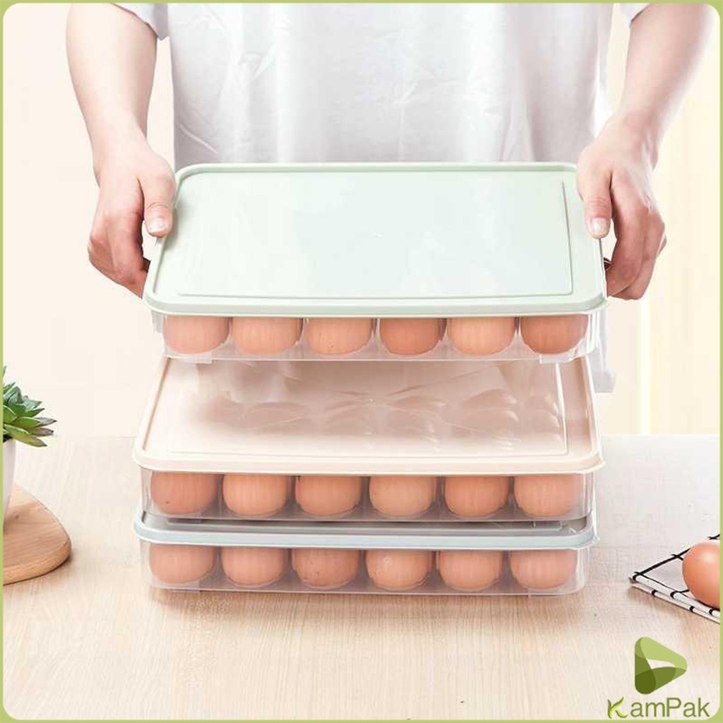 KamPak กล่องเก็บไข่ ที่เก็บไข่ กันกระแทก เก็บได้24ฟอง (คละสี) egg ...
