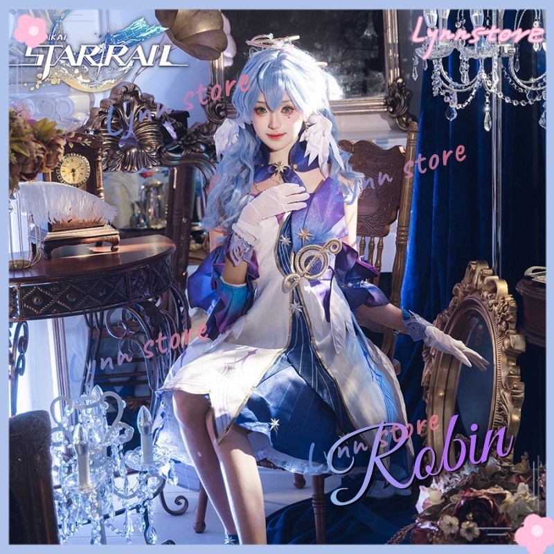 COD ROBIN คอสเพลย์ Honkai: ชุดเกมคอสเพลย์ Star Rail ROBIN สีม่วงสีฟ้า ...