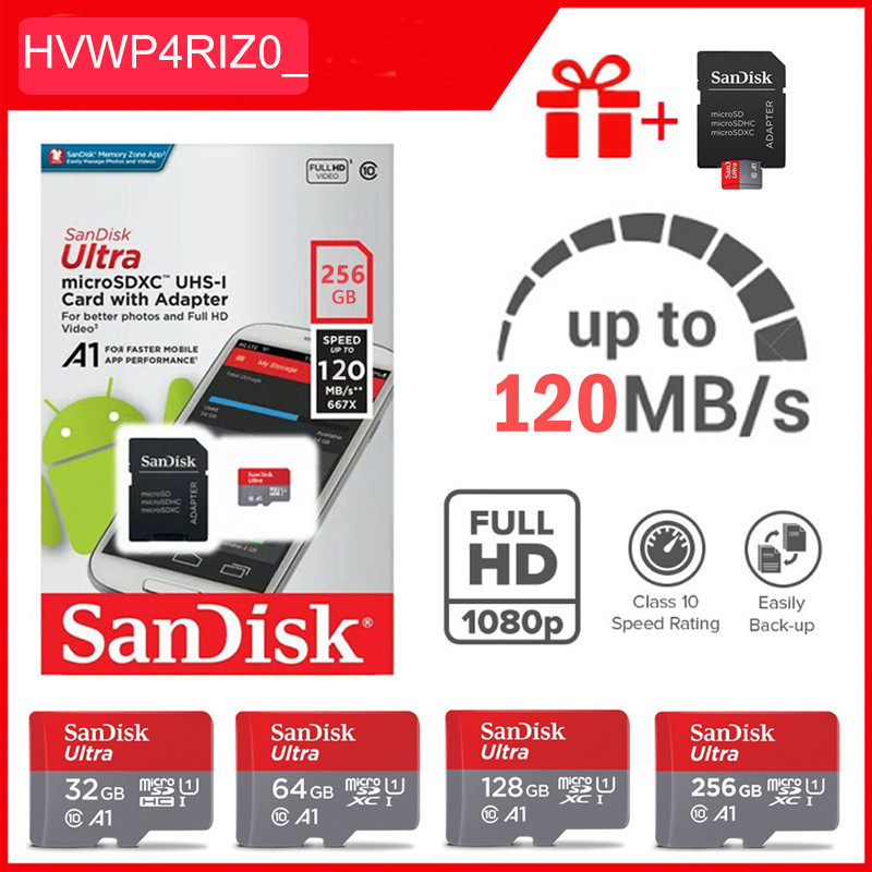 กล้องตรวจจับ SanDisk Ultra Micro Memory Card Speed 120mbs 32GB 64G 128GB พิเศษสำหรับ กล้องวงจร ...