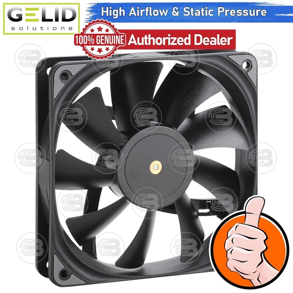 [CoolBlasterThai] GELID Silent 12 PWM Black PC Fan Case size 120 mm ...