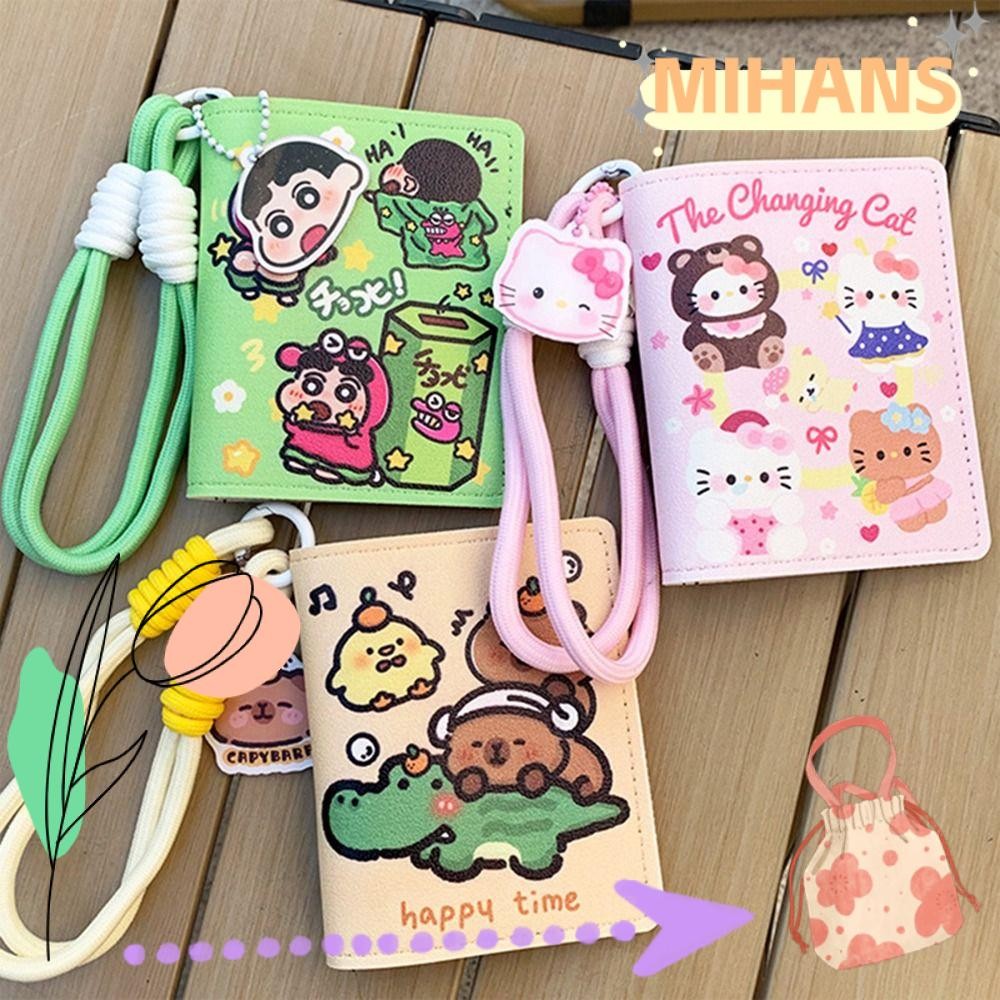 กระเป๋าใส่เหรียญ MIH,หนัง PU กันน้ํา Capybara กระเป๋าสตางค์,น่ารัก Chiikawa Butter Bear Hello ...