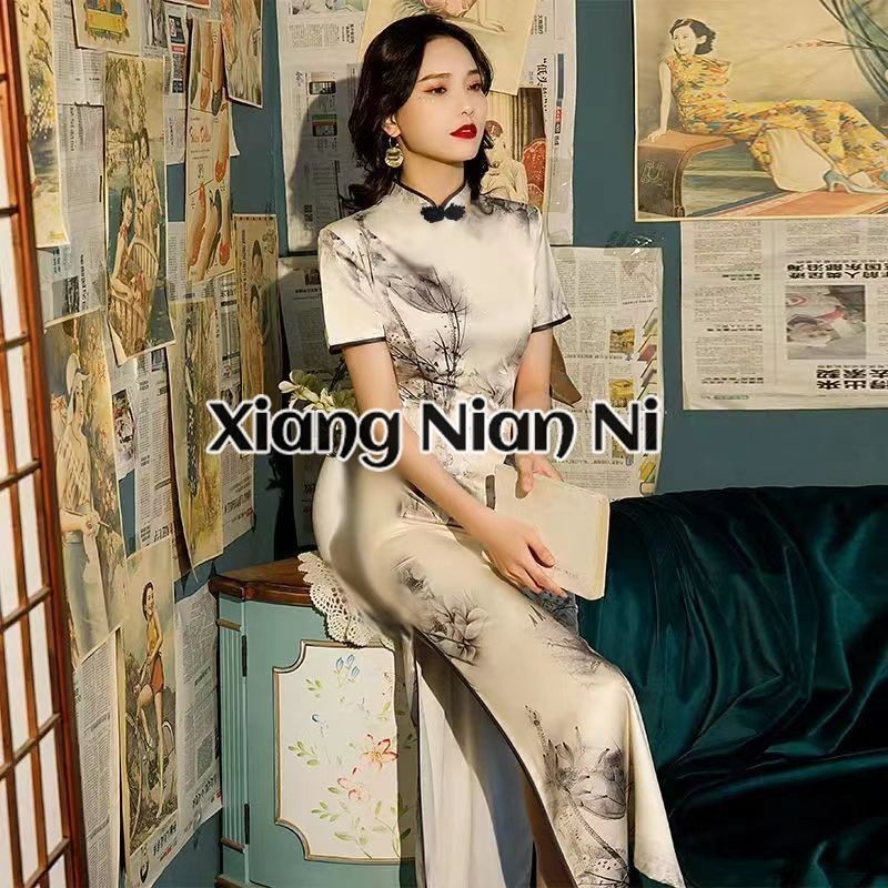 Xiang Nian Ni ใหม่ ชุดเดรสกี่เพ้ายาว ขนาดใหญ่ สําหรับเด็กผู้หญิง ใส่ได้ทุกวัน | Shopee Thailand