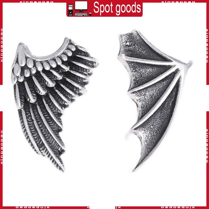 Xi Retro Angel Demon Wing ต่างหูต่างหู On-ear ต่างหูขัดสตั๊ด | Shopee ...