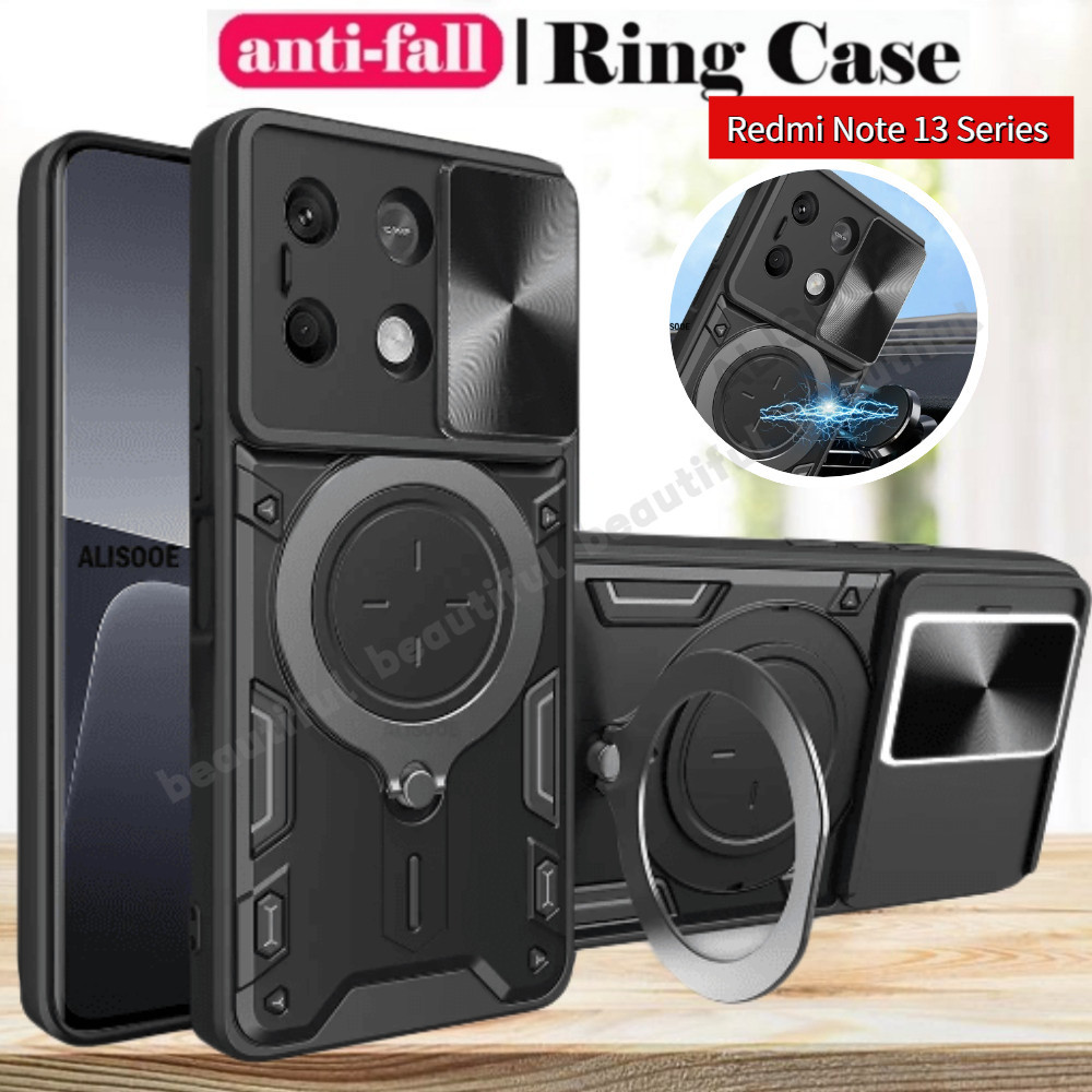 เคสโทรศัพท์มือถือแบบแข็ง กันกระแทก พร้อมแหวนแม่เหล็ก สําหรับ Redmi Note13pro Note 13 pro plus ...