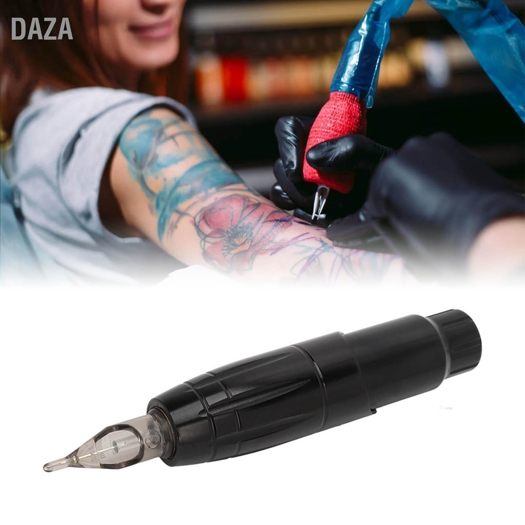DAZA ตลับโรตารีสักปากกาอลูมิเนียมสีดำน้ำหนักเบาความเร็วสูงปรับเครื่อง ...