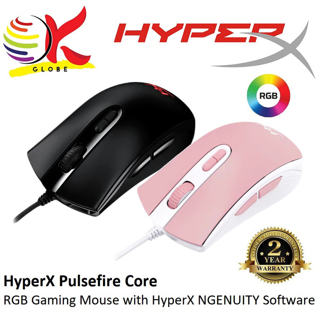 HYPER X MOUSE PULSEFIRE CORE RGB (BLACK) (WHITE PINK) Gaming Mouse เม้า ...
