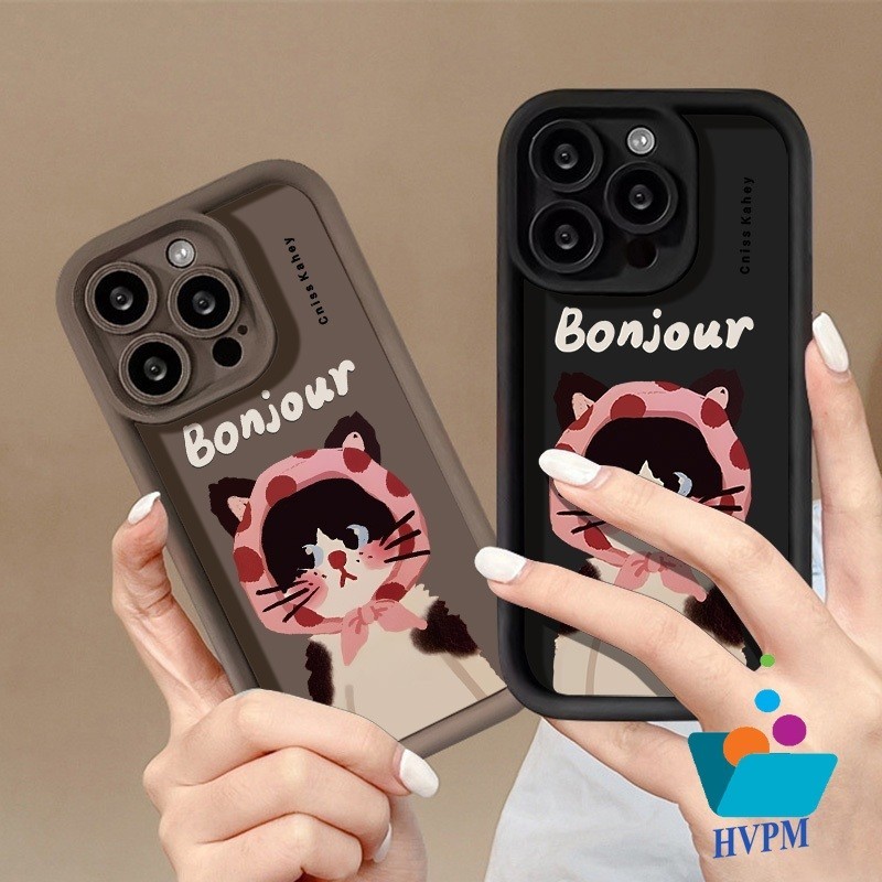 ตลกไวน์แดงแมว TPU ซิลิโคนเหลวทรายกรณีโทรศัพท์ for Redmi NOTE134G 12C ...