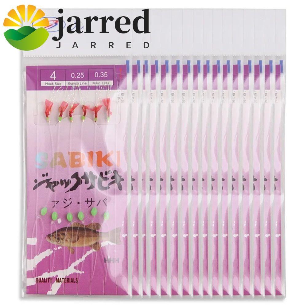 Jarred 6 ชิ้น/เซ็ต Sabiki Rigs, Golden Hooks เหล็กคาร์บอนตกปลา String ...