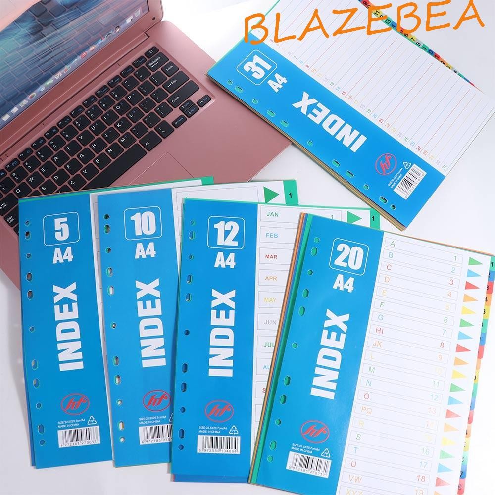 Blazebea ที่แบ่งใบหลวม, วัสดุ PP A4 ขนาดดัชนีแยกหน้า, Binder Tabs 11 หลุม 5/10/12/20/31Pages ...